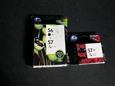 Genuine HP Ink Cartridge 2 Pack 56 + 57 Combo Pack Black Tri-Color ...