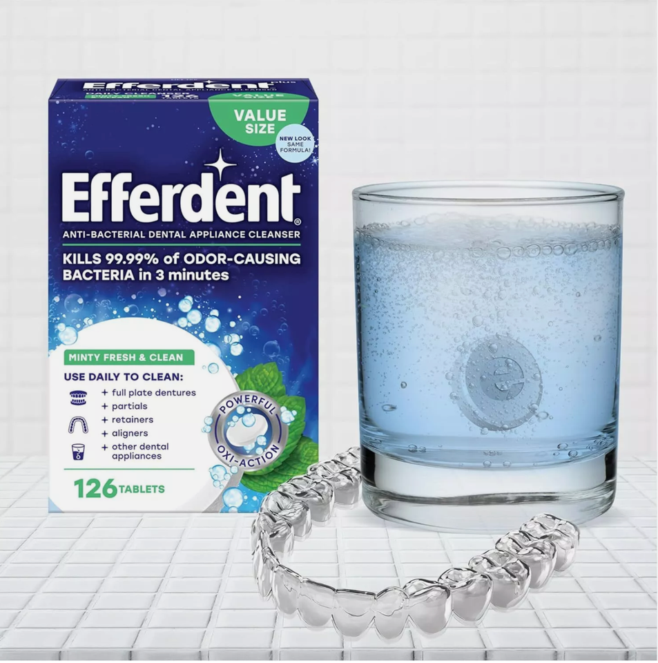 NEW Efferdent Retainer & Denture Cleaner Tablets Minty and Fresh Clean ...