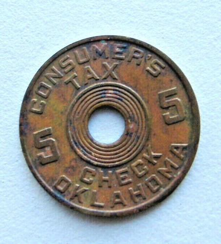 ~55~CONSUMER'S OKLAHOMA~TAX CHECK~VINTAGE TAX TOKEN~ | eBay