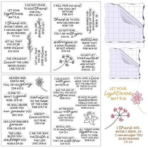 4 Sheets Bible Verse Clear Stamps Set Christian Scrapbooking Stamp ...