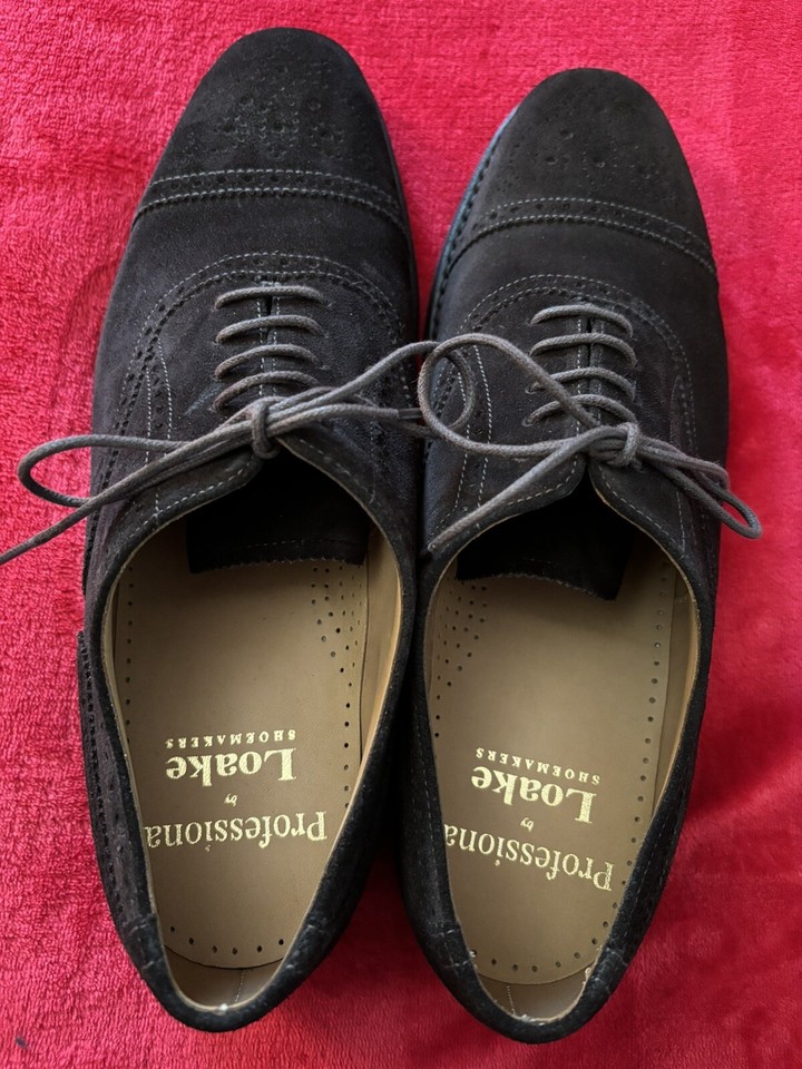 NIB Loake 301DSRF Dark Brown Suede Captoe Oxfords UK sz 10F Dainite ...