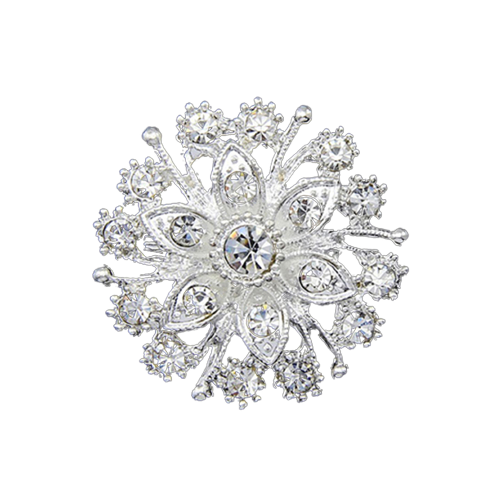 Badge Exquisite Easy Matching Shiny Flower Heart Rhinestone Brooch Pin ...