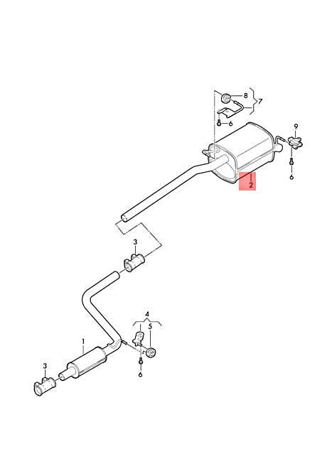 VW CADDY 2CA 2CB 2CH 2CJ 2KA 2KB 2KH 2KJ REAR SILENCER 2K0253609AD NO🇺🇸 ...