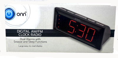 Digital AM/FM Dual Alarm Clock Radio Large LED Display by ONN | eBay