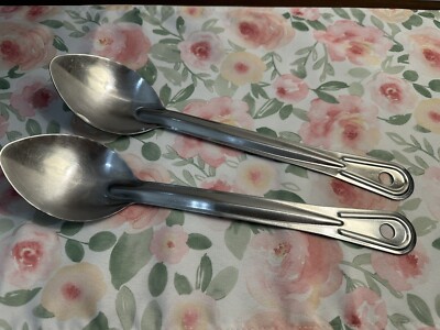 Polar Ware Large Stainless Steel Serving Spoons 13 in Long LOT Of 2 EUC ...