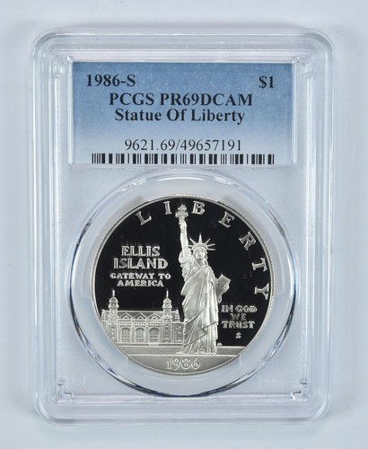 1986-S Statue Of Liberty Commemorative Dollar PR69 DCAM PCGS Blue Label ...