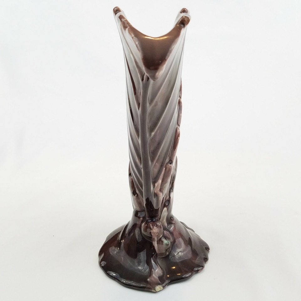 Royal Haeger By Royal Hickman R-301 USA Flower Vase Purple Fan Double ...