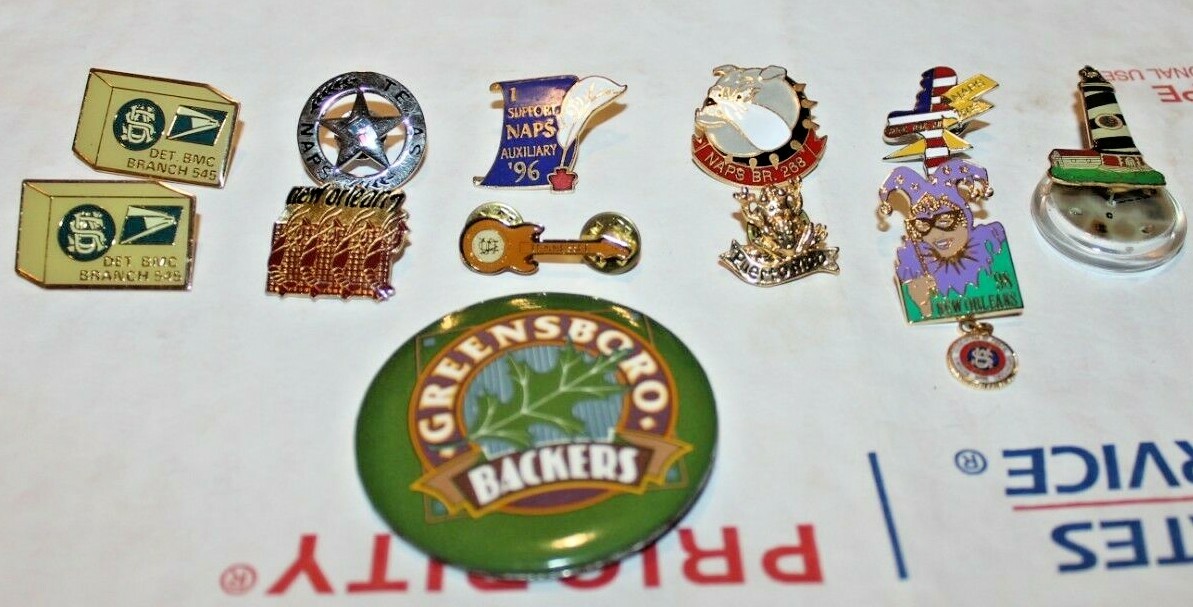 Lot of 10 National Association of Postal Supervisors Pins Buttons Post ...