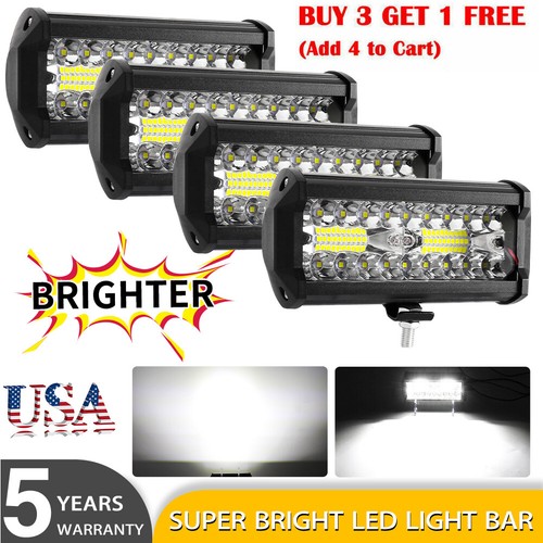 7"Inch LED 2400W Work Light Bar Flood Spot Combo Fog Lamp Offroad ...