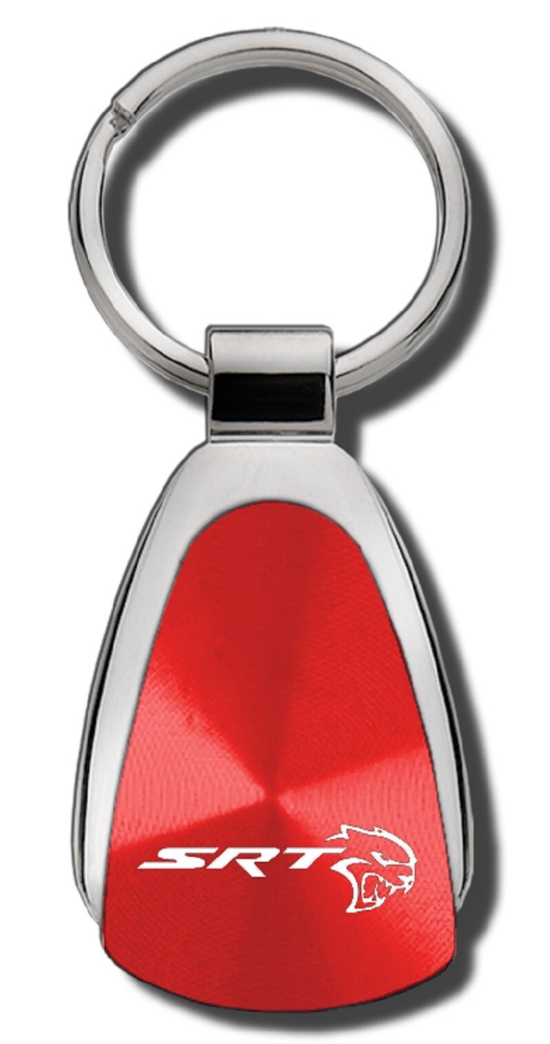 Dodge SRT HellCat Red Teardrop Shaped Key Chain Fob Ring Logo Official ...