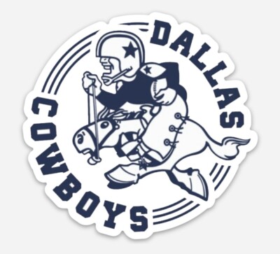 Dallas Cowboys Vintage (STICKER) Rowdy Mascot w/Star Logo - NFL Vinyl ...