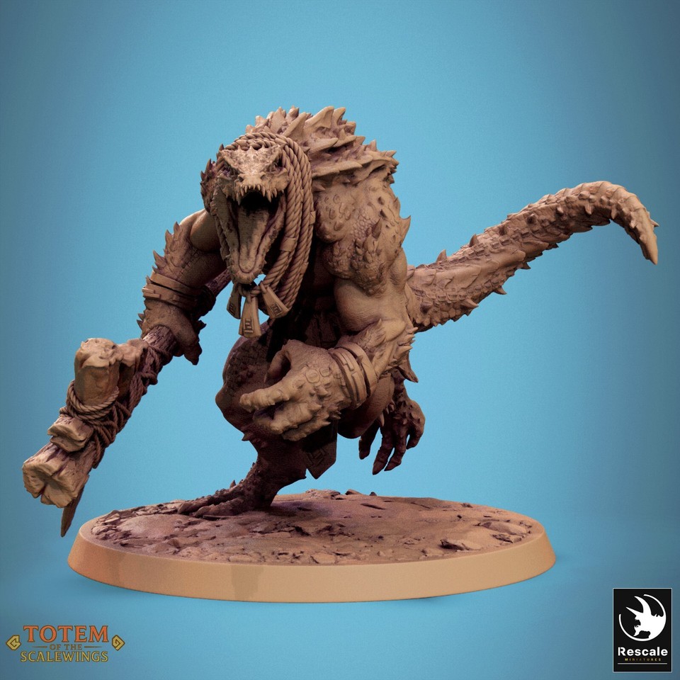 Lizardman Champion Dreadscale by Rescale Miniatures | D&D | DnD Print ...