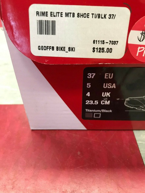 Specialized Rime Elite Vibram Bicycle Shoes Black Titanium 50 EU 15.5 ...