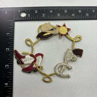 Goes In Circle COWBOY BOOTS LASSO COUNTRY COWBOY HAT RODEO Patch 38TS ...