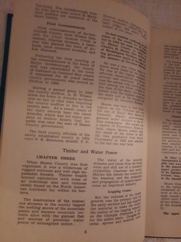 History Of Mason County Washington Revised Dr. Harry W. Deegan HB Book ...