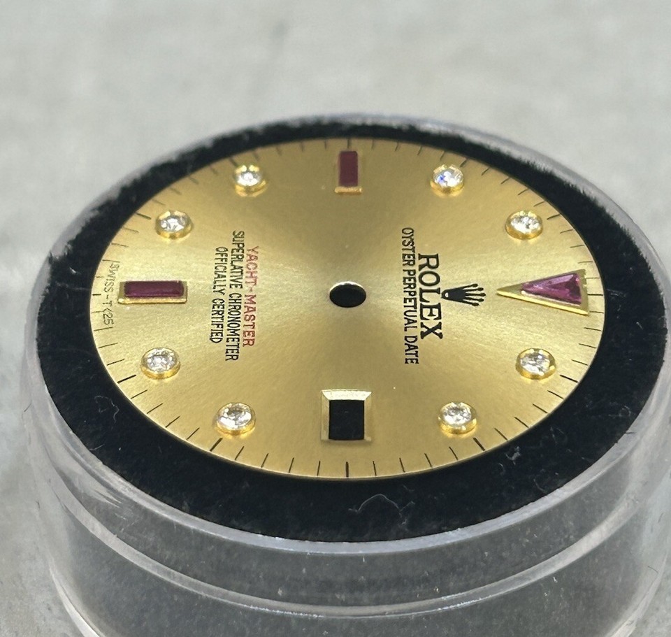 Rolex Yachtmaster Champagne Dial Custom Diamond Ruby Markers For Model ...