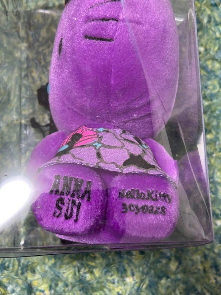 Hello Kitty × ANNA SUI Plush Toy Doll Sanrio Purple 30th anniversary w ...
