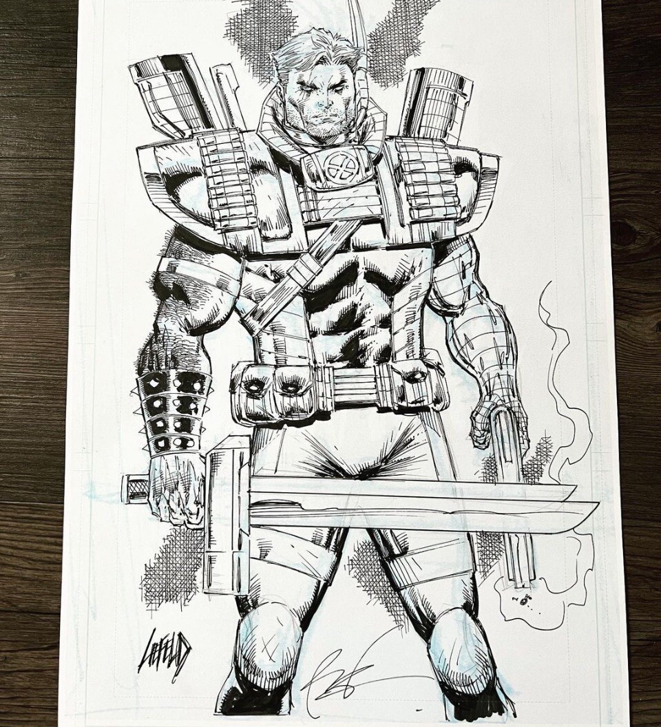 11x17 Rob Liefeld Cable X-men Marvel original art | eBay