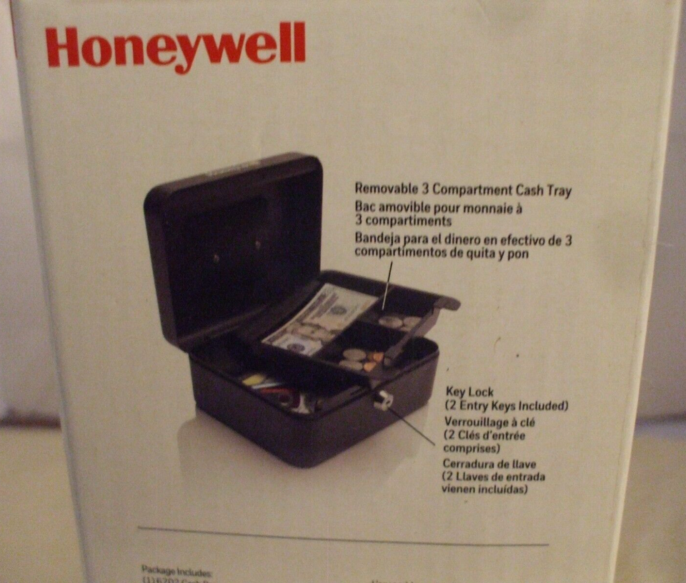 New Honeywell 816202 Keyed Lock Cash Box 2 Keys and Removable Tray | eBay