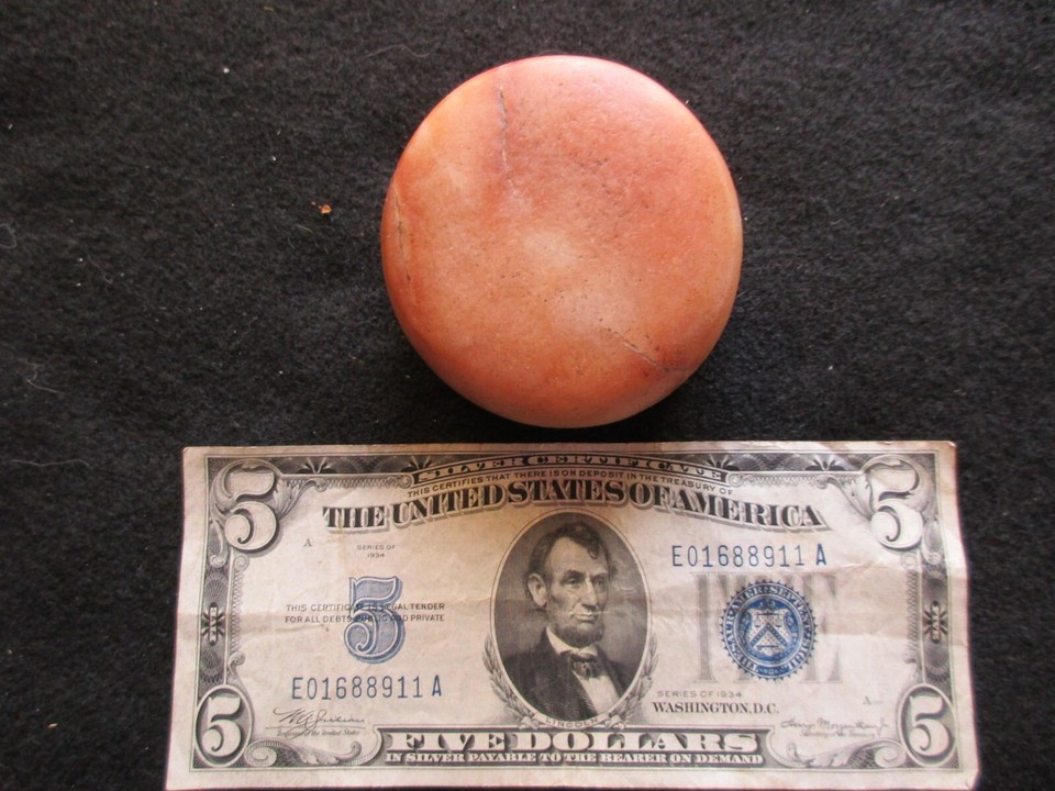 NATIVE AMERICAN DISCOIDAL, RARE QUARTZ TYPE DISCOIDAL ARTIFACT, PE-0324 ...