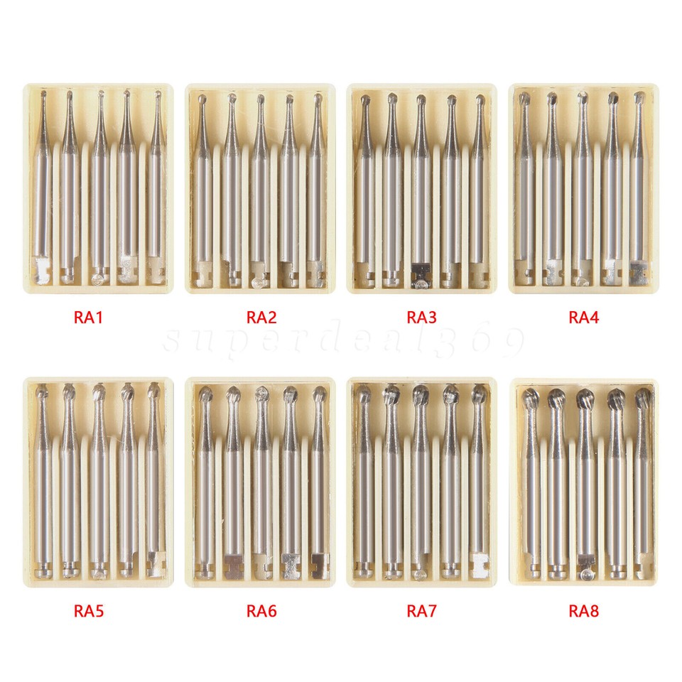 Dental Round Carbide Bur for Slow Speed Latch Type Handpiece RA 1# - 8 ...