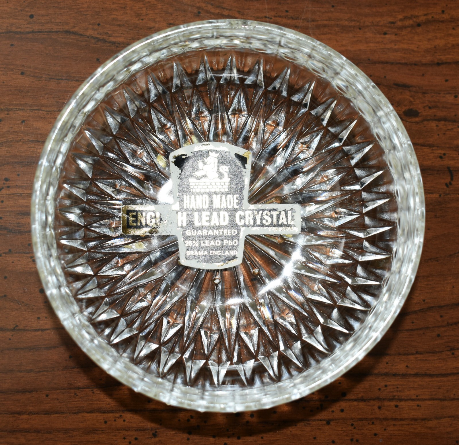 Vintage Hand Cut English Lead Crystal Covered Candy Butter Dish Brama ...