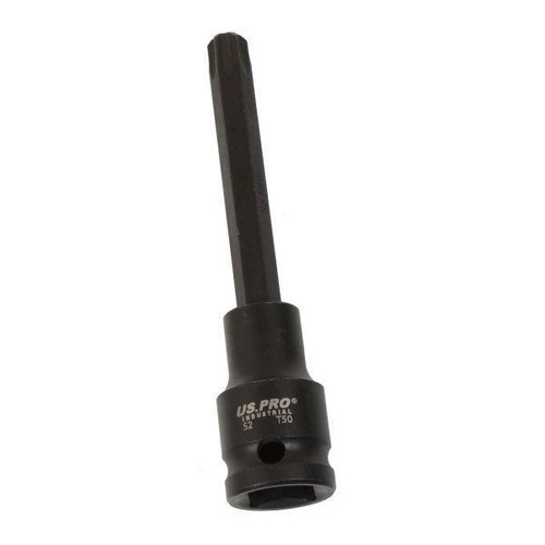 US PRO INDUSTRIAL T50 X 100MM 1/2" DR Impact Star Torx Bit Socket 3851 ...