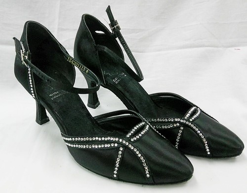 SupaDance Ladies Black Satin and Diamante Shoes Size UK 4 (KST) | eBay