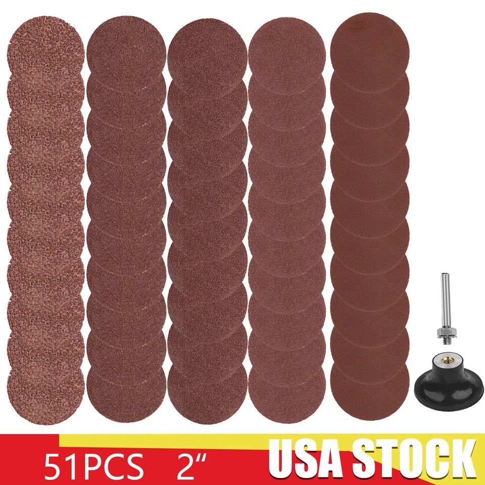 50Pc 2" Coarse/Medium/Fine Roloc Scotch Pads Roll Lock Surface Sanding ...