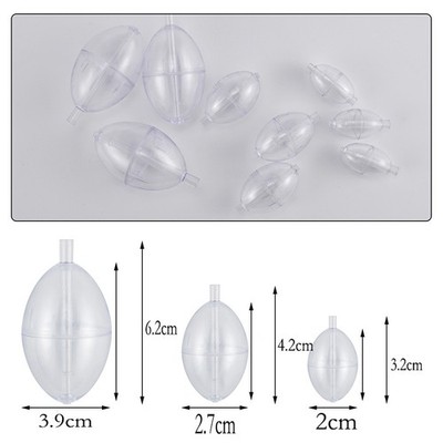 10pcs Fishing Float Bobber Bubble Casting Clear Plastic Oval Small ...