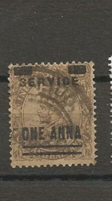 India Postage Great Britain King Georg V with Imprint One Anna Old ...