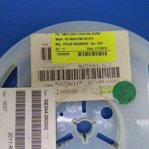 PULSE ENGINEERING PE-0805CCMC361STS Qty of 100 per Lot INDUCTOR SMT 1.0 ...