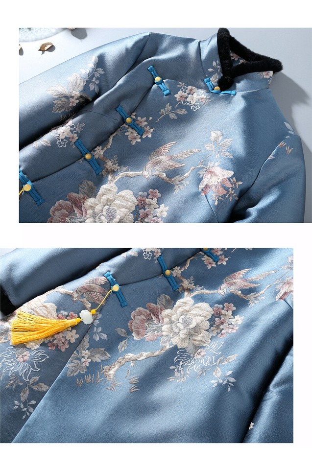 Lady New Cotton Blend Windbreaker Retro Cheongsam Jacket Chinese Qipao ...