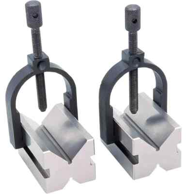 Multi-Use Toolmakers PRECISION V-BLOCK with CLAMP SET OF 2 (1-1/2" CAP ...