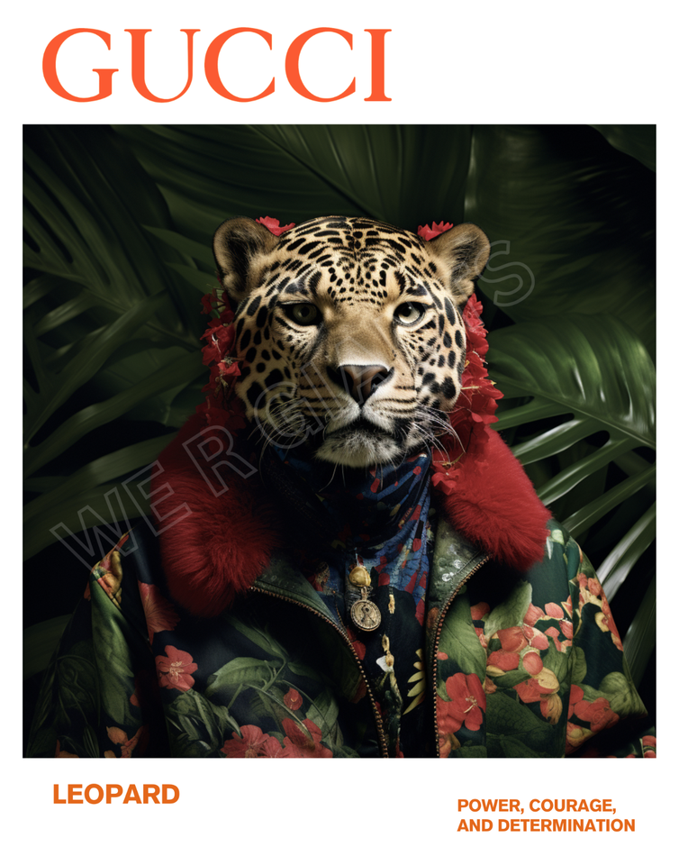 Gucci Leopard Print 11 x 17 Gucci Wall Decor Fashion Art Gucci Animal ...