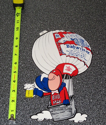1970s BUDWEISER BUD MAN HOT AIR BALLOON BUDMAN STICKER DECAL VINYL NEW ...