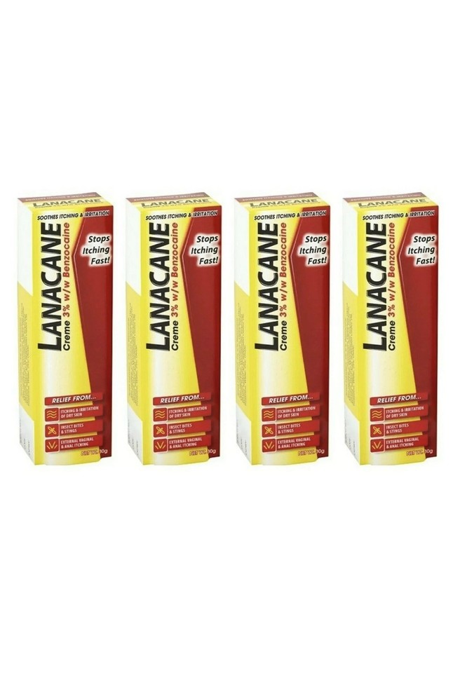 LANACANE Medicated Cream 30g Tube w/w Benzocaine anti-Itching ...