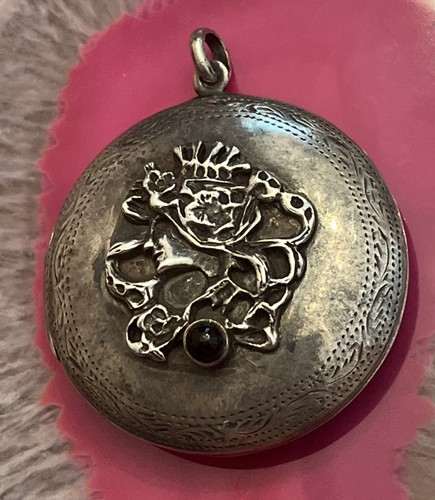 Vintage Sterling Silver Art Nouveau Style Lady Woman Face Locket ...