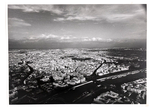 1990s Paris France Aerial View Arc de Triomphe Triumph Seine River ...