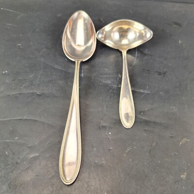 WMF Nirosta 90 Silverplate Silverware Serving Spoon Set of 2 Flatware ...