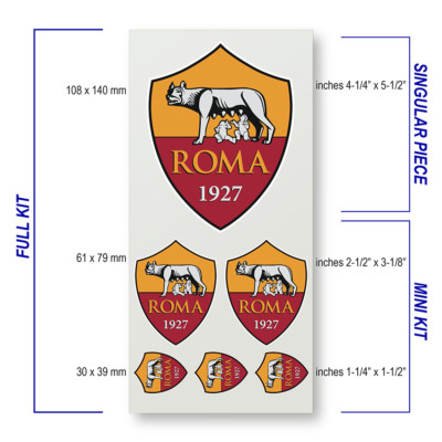 A.S. Roma Soccer Decal Sticker Set | eBay