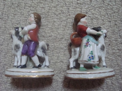 PAIR c19th ANTIQUE EDME SAMSON FIGURES AFTER CHELSEA GOLD ANCHOR MARKS ...