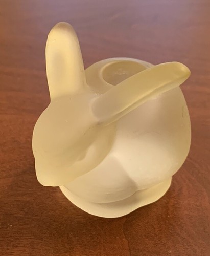 Williams Sonoma Pastel Yellow Frosted Glass Spring Rabbit Taper Candle ...