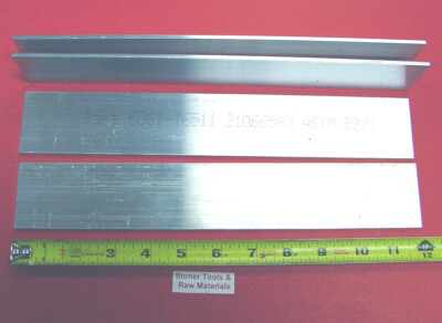 4 Pieces 1/8" X 2" ALUMINUM 6061 FLAT BAR 12" long Extruded Mill Bar ...