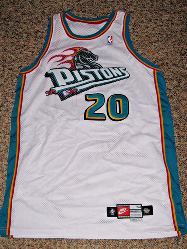 1998-99 Detroit Pistons Teal NIKE NBA Team Issued Game Jersey - Corey ...