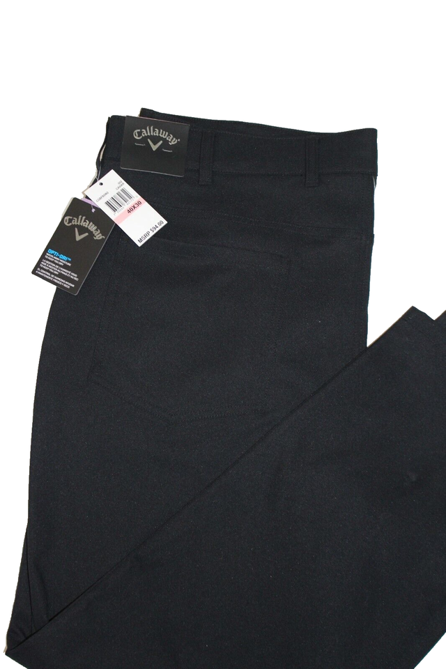 CALLAWAY OPTI-DRI SORONA AGILE BLACK PERFORMANCE GOLF PANTS SZ: 40 X 30 ...
