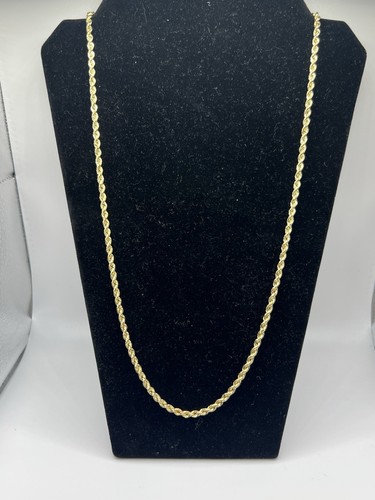 14K Gold Rope Chain Necklace 11g Marked Peru BRD 24" Vintage Estate | eBay