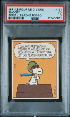 1971 Le Figurine Di Linus #121 Snoopy Serie Il Barone Rosso PSA 3 POP 1 ...