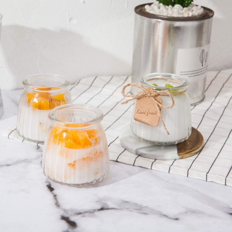 Small Yogurt Jars, 4 Oz Clear Glass Jars with Lids,Glass Yogurt ...