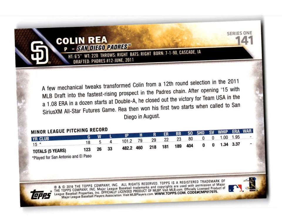 2016 Topps Colin Rea RC 141 | eBay